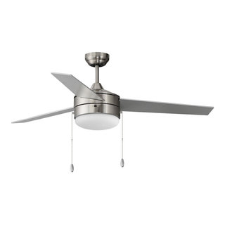 Maxim Lighting Trio 2-Light 52" 3-Bd Hugger Fan/Pull Chain, NK/Black/FR ...