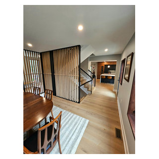 115_Stunning Continuous Rail System on 3 Story Floating Stairs ...
