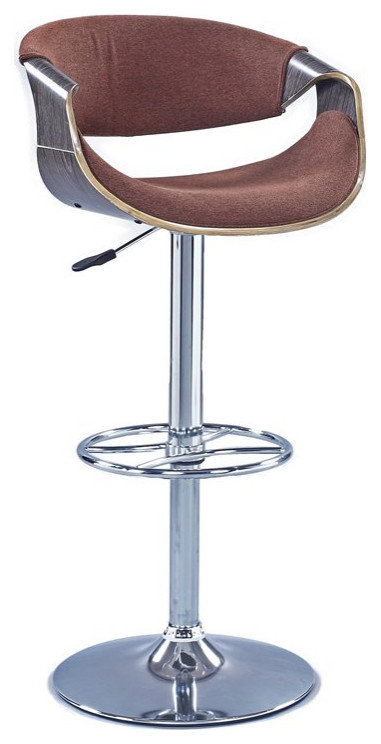 Chintaly Imports Bent Wood Saddle Seat Pneumatic-Adjustable Stool in ...