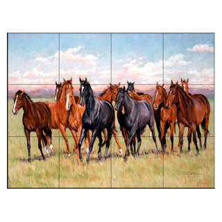 Tile Mural, Brat Pack 3 by Joan Larson, 17" x 12.75" (12 Tiles ...