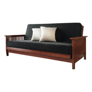 Denali Warm Cherry Futon Package with Polaris Futon and Cover, Full ...