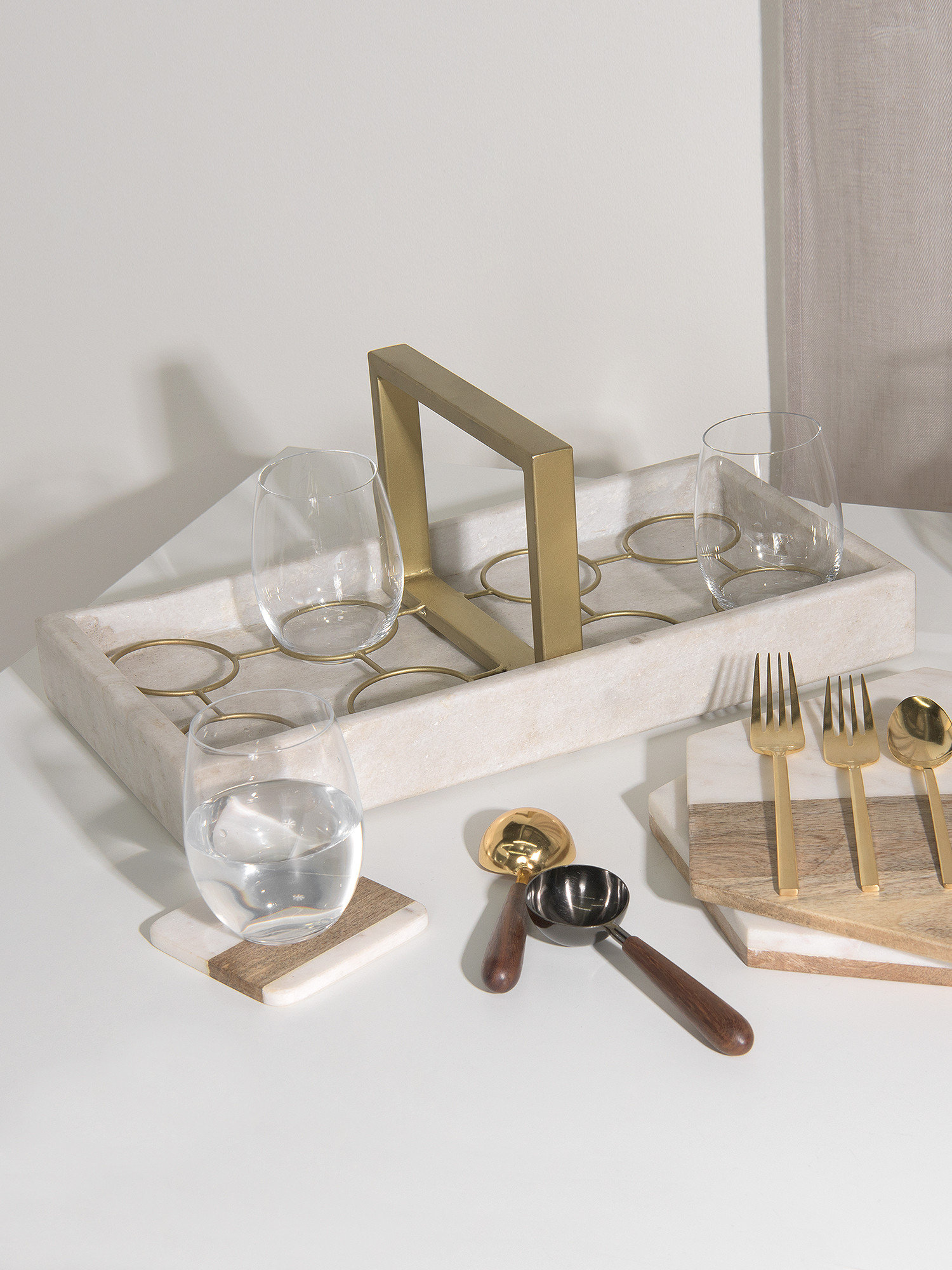 Modern Marble Tray, Gold Caddy - Traditional - Serving Trays - by Best ...