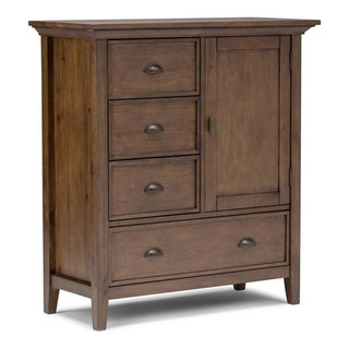 Atlin Designs 39" Solid Wood Medium Chest in Rustic Natural Aged Brown ...
