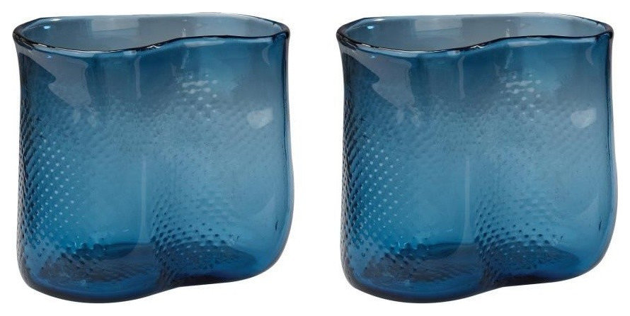 Fish Net Glass Vases, Navy, Set of 2 - Contemporary - Vases - by ...