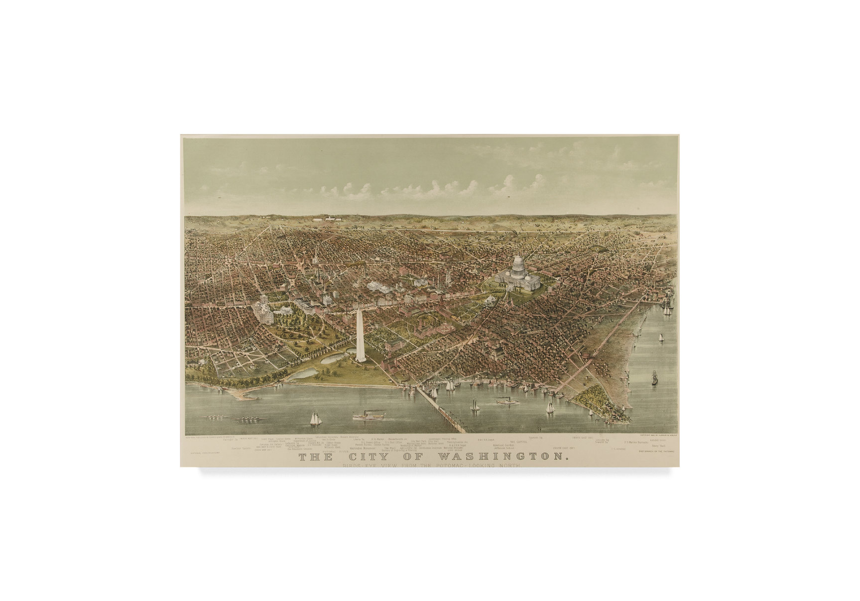 Currier And IVes 'Bird''_S-Eye VIew From The Potomac, 1892' Canvas Art ...