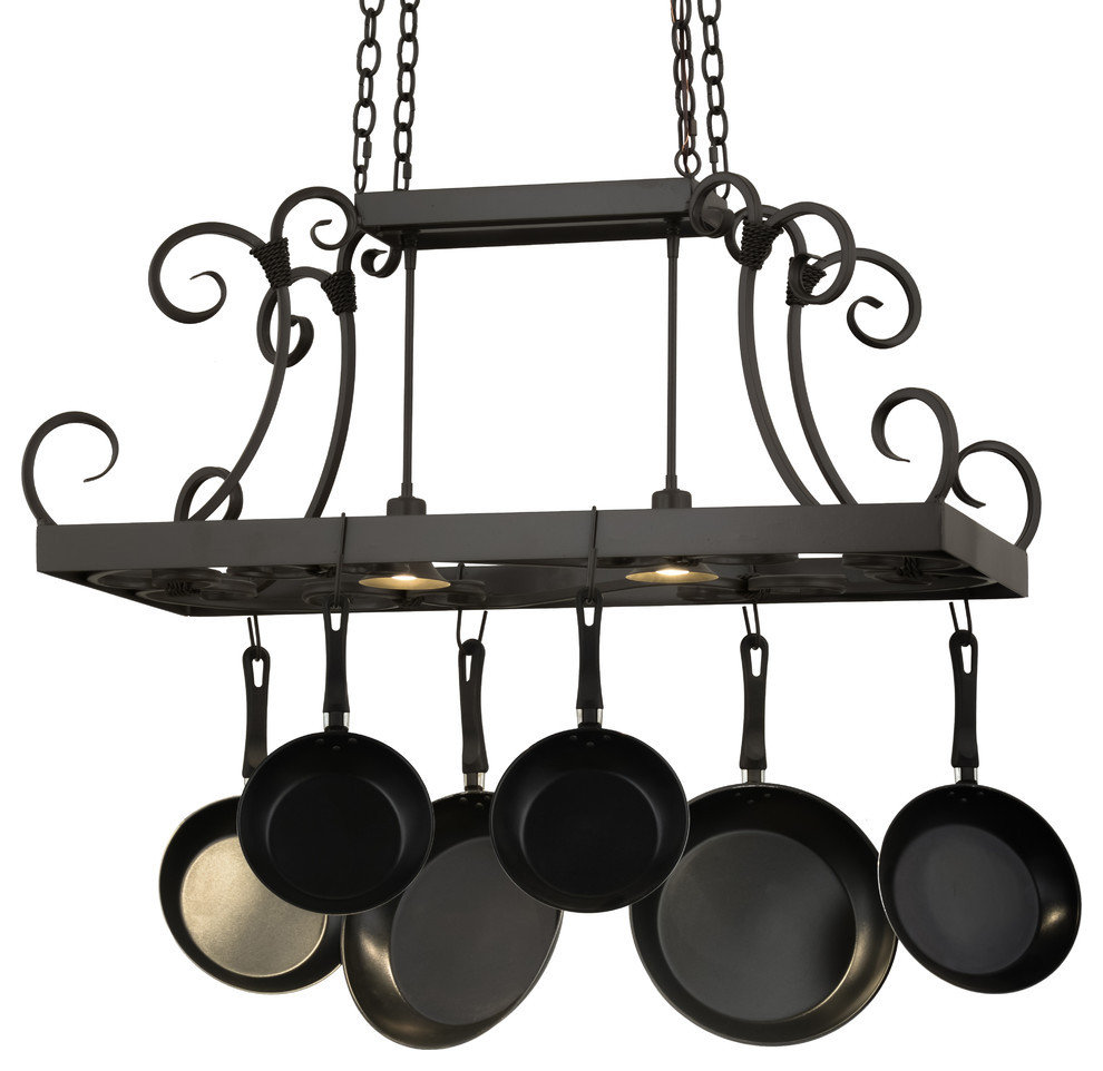 43 Long Caiden Pot Rack - Mediterranean - Pot Racks And Accessories ...