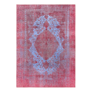 Pasargad Vintage Lahore Collection Hand-Knotted Wool Area Rug, 7'2"x10 ...