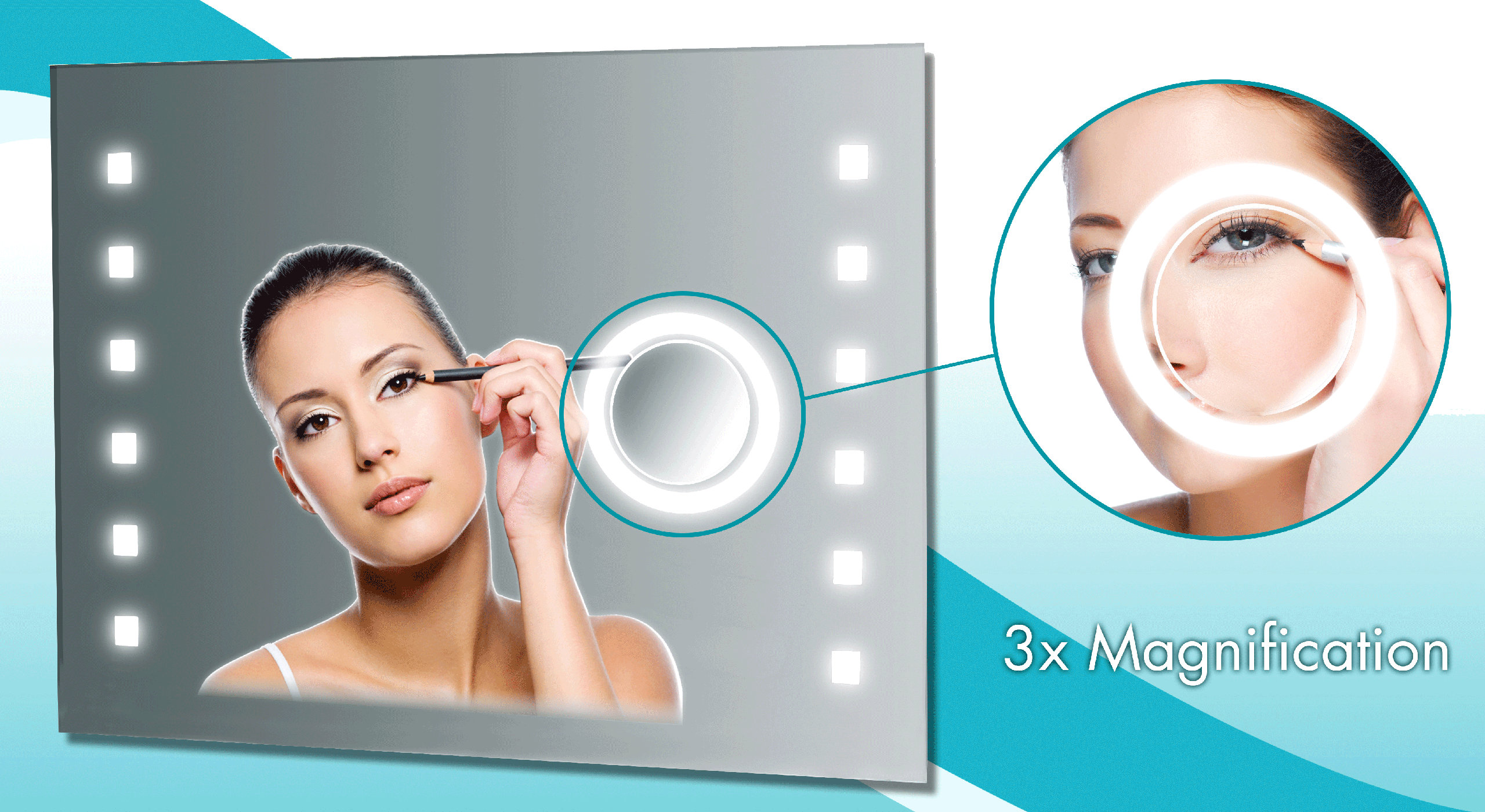 SteamSpa Wide Frameless Fog Free Mirror with Back Lighting - Modern ...
