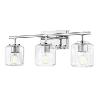 Landon 3 Light Bathroom Vanity Light, Chrome - Transitional - Bathroom ...
