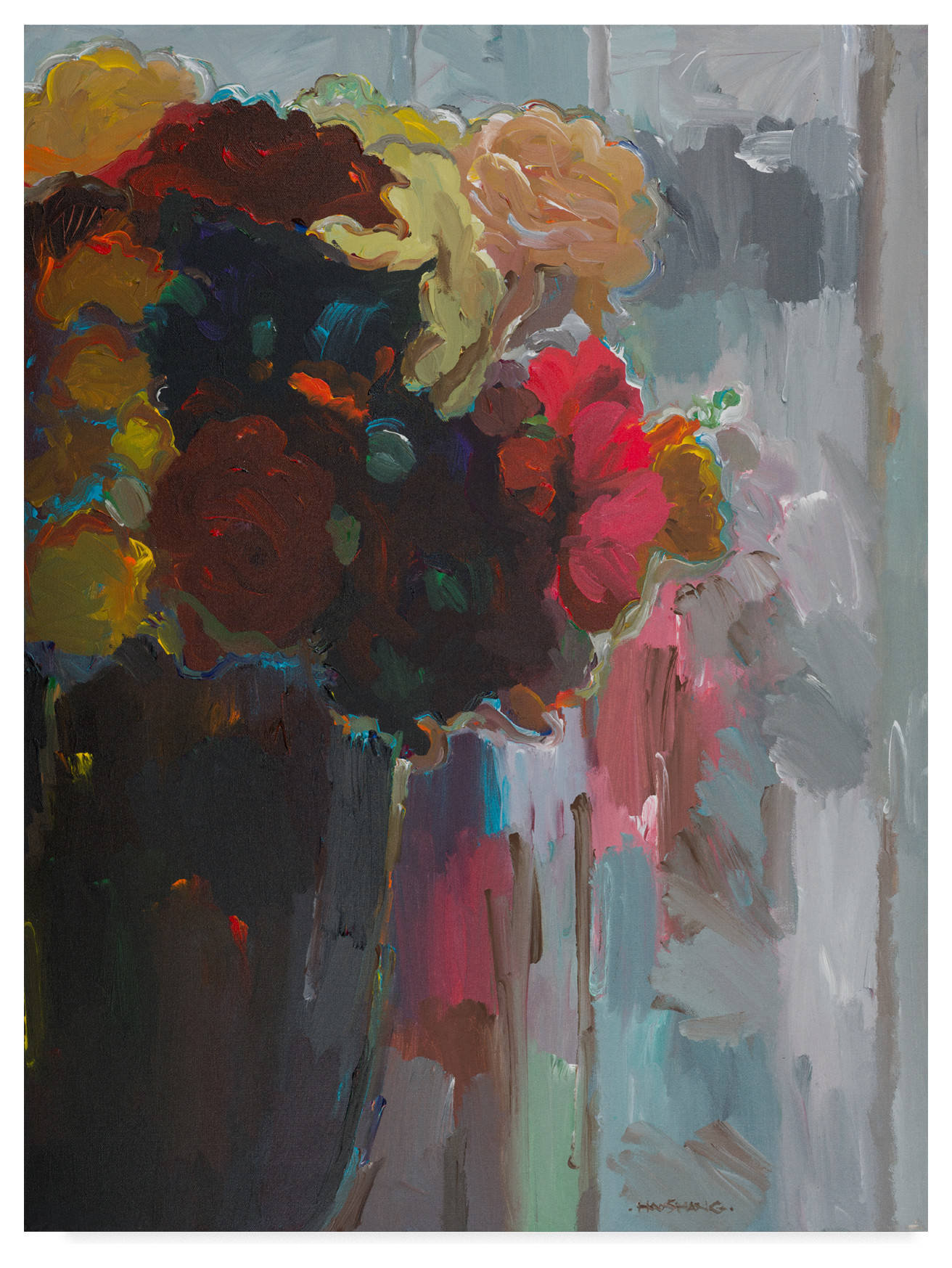 Hooshang Khorasani 'Asymmetrical Bouquet 2' Canvas Art, 24"x18 ...