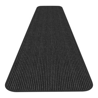 Indoor Outdoor Double-Ribbed Runner WithSkid-Resistant Back Black, 3 ...