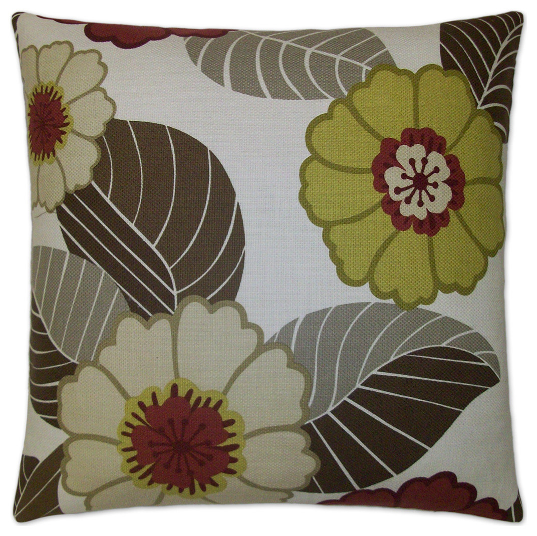 Flower Power Pillow - Chartreuse, 24" x 24" - Contemporary - Decorative ...
