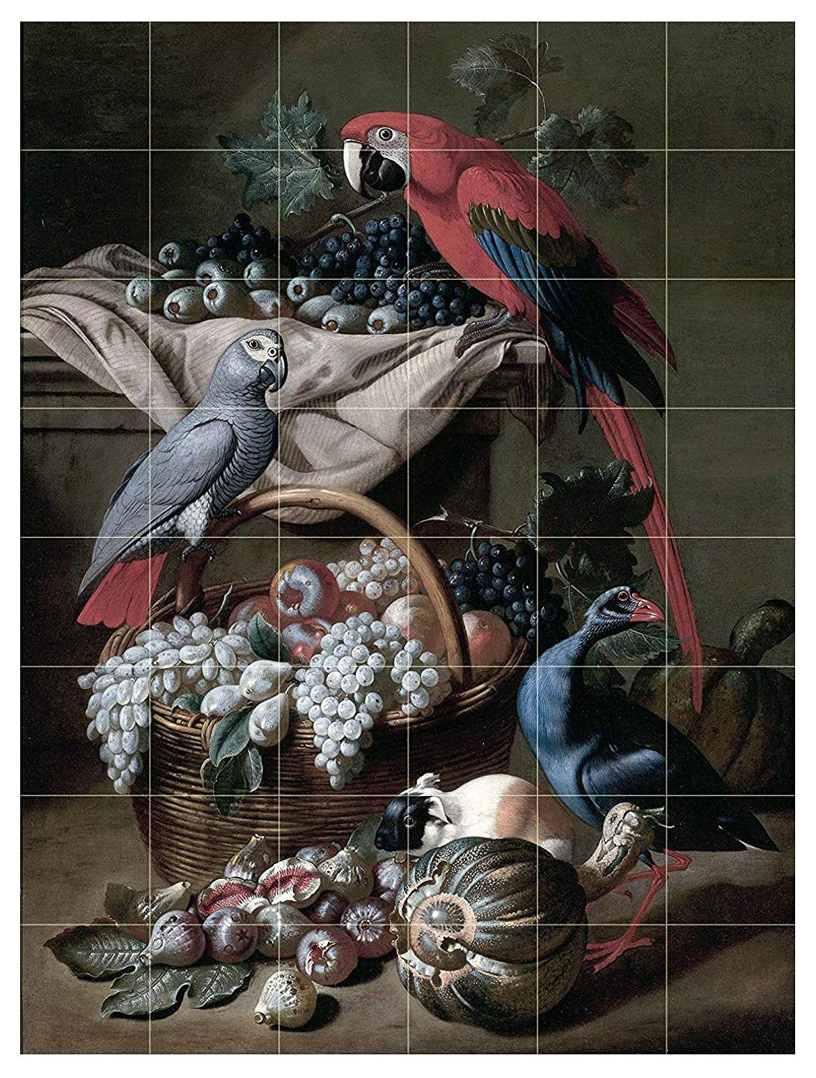 Tile Mural STILL LIFE WITH TWO PARROTS Wall Backsplash, 6" Rialto ...