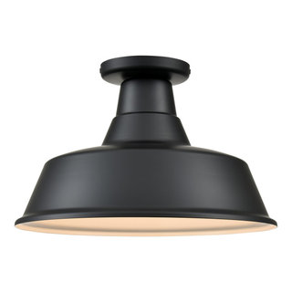 R Series 1-Light Classic Warehouse Shade Satin Black - Traditional ...