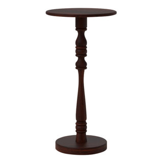 Stambha Drink Table, Walnut Finish - Modern - Side Tables And End ...