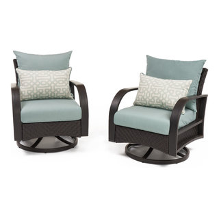 Barcelo 2 Piece Aluminum Outdoor Patio Motion Rotating Club Chairs ...