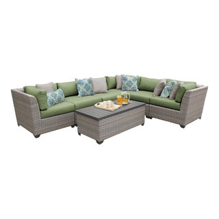 Florence 7 Piece Outdoor Wicker Patio Furniture Set 07b - Tropical ...