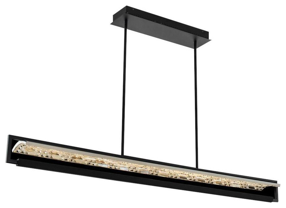 Capuccio 59" LED Island Light, Matte Black - Modern - Kitchen Island ...