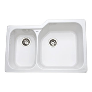Rohl Allia Fireclay Double Bowl Undermount Kitchen Sink - Contemporary ...