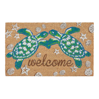 Natura Seaturtle Welcome Outdoor Mat Natural 2'x3', 2'x3' - Beach Style ...