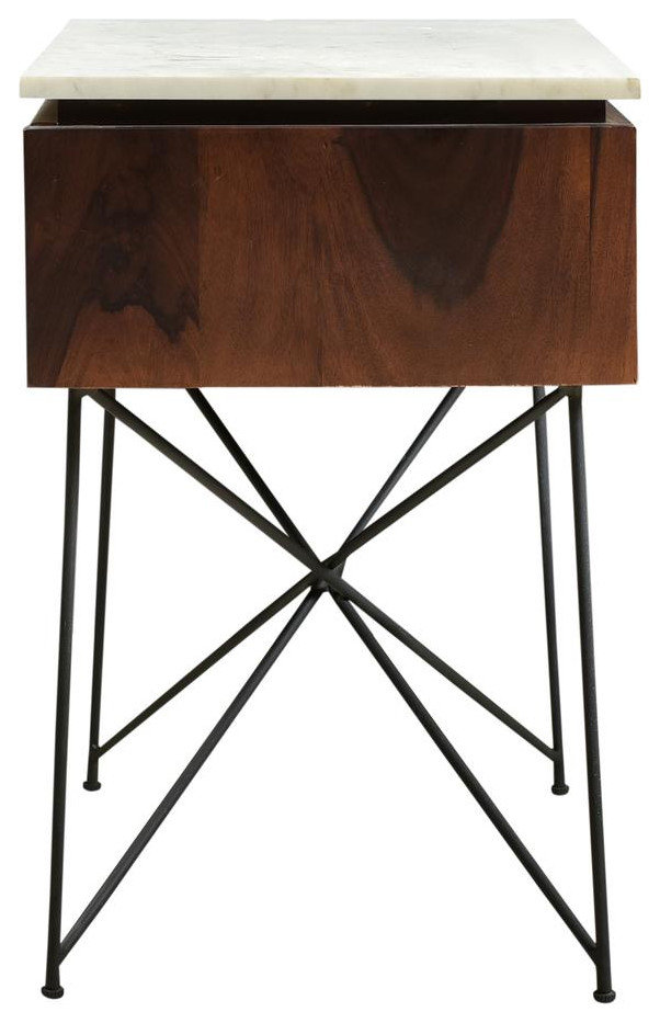 Dominic Marble Nightstand, Belen Kox - Industrial - Nightstands And ...
