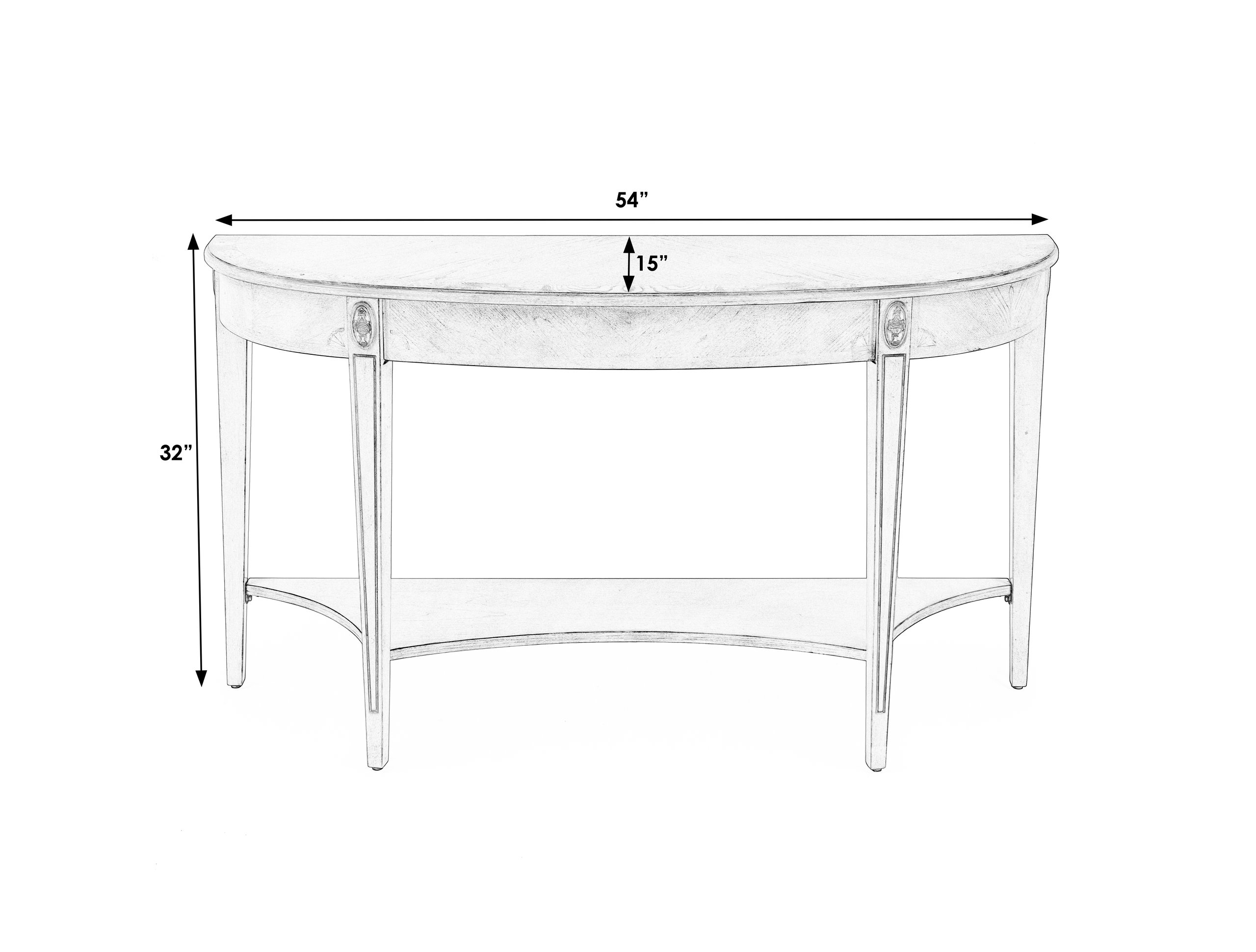Astor 54"W Demilune Wood Console Table - Transitional - Console Tables ...