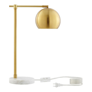 Posh Living Kendric Table Lamp 5ft Power Cord Marble Stone Base Black ...