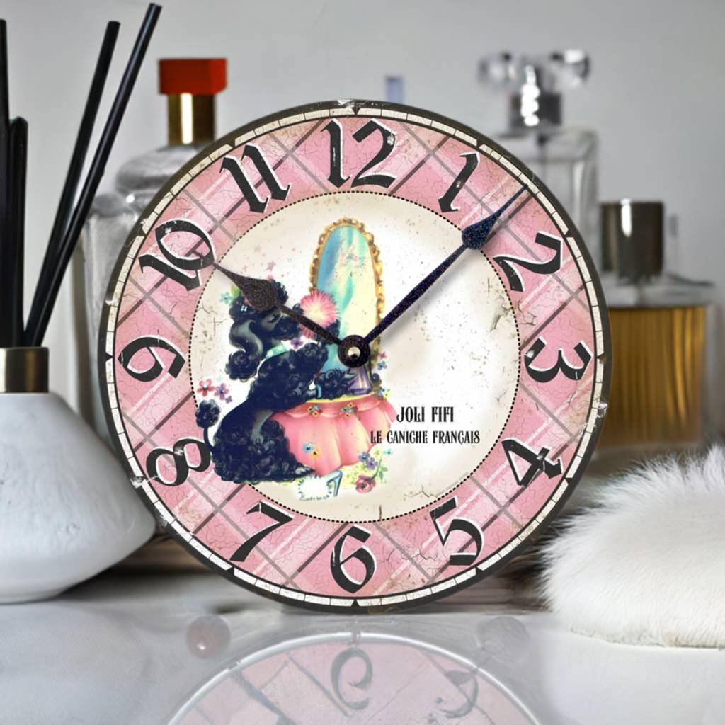 Vintage-Style French Poodle Clock - Eclectic - Wall Clocks - by Fairy ...