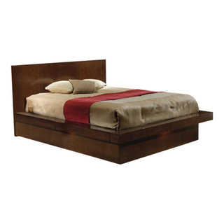 Contemporary Style Platform California King Bed With Rail Seating ...