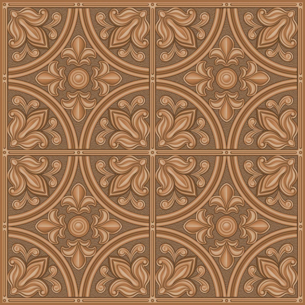 Copper Tin Tile Peel and Stick Backsplash - Traditional - Mosaic Tile ...