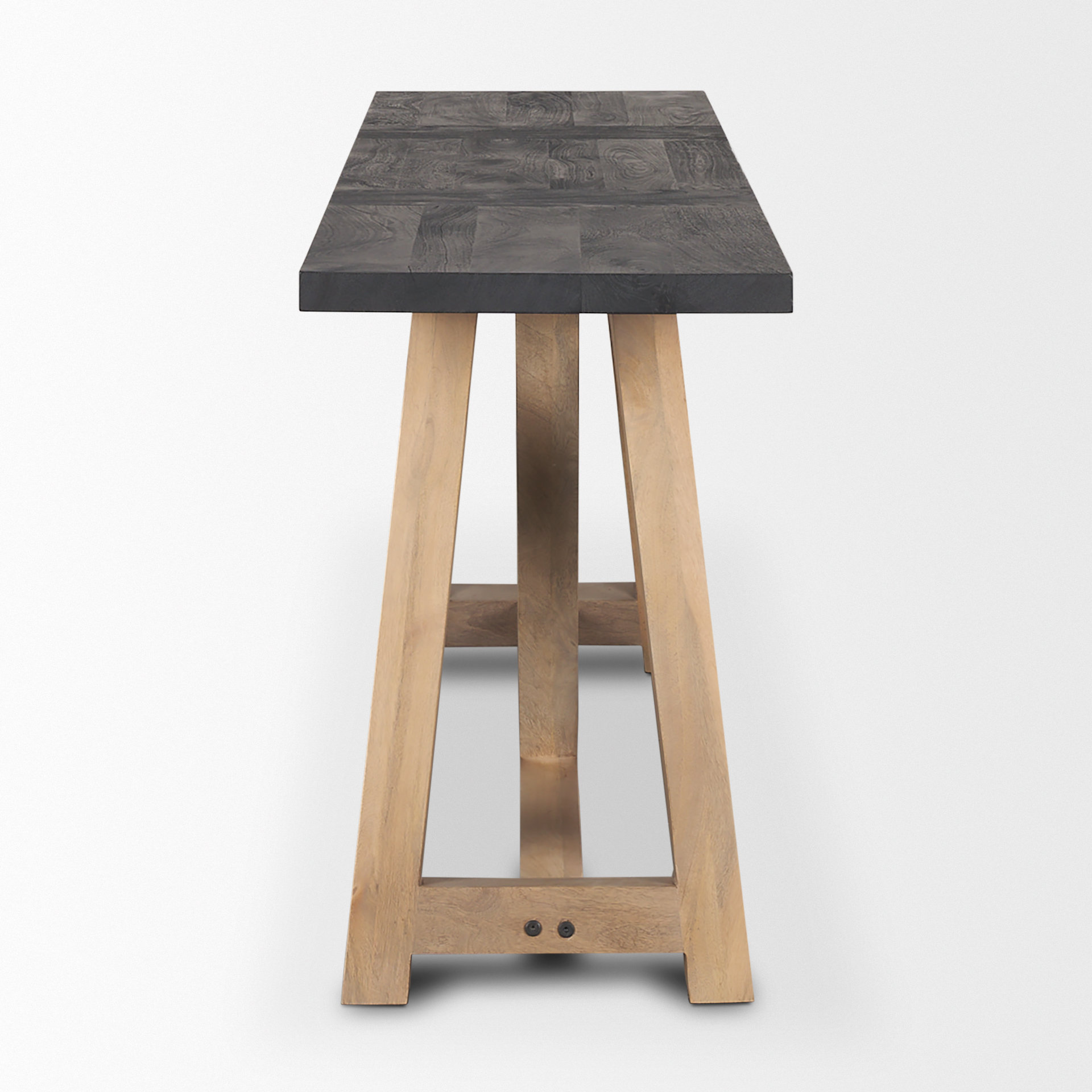 Rialto Two-Toned Black and Brown Wood Angular Leg Console Table ...