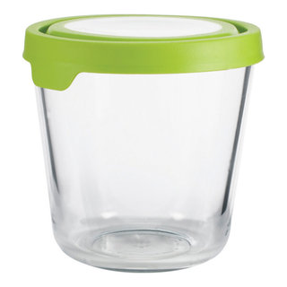 Anchor Hocking 7 Cup Round Kitchen Storage Container with Green ...