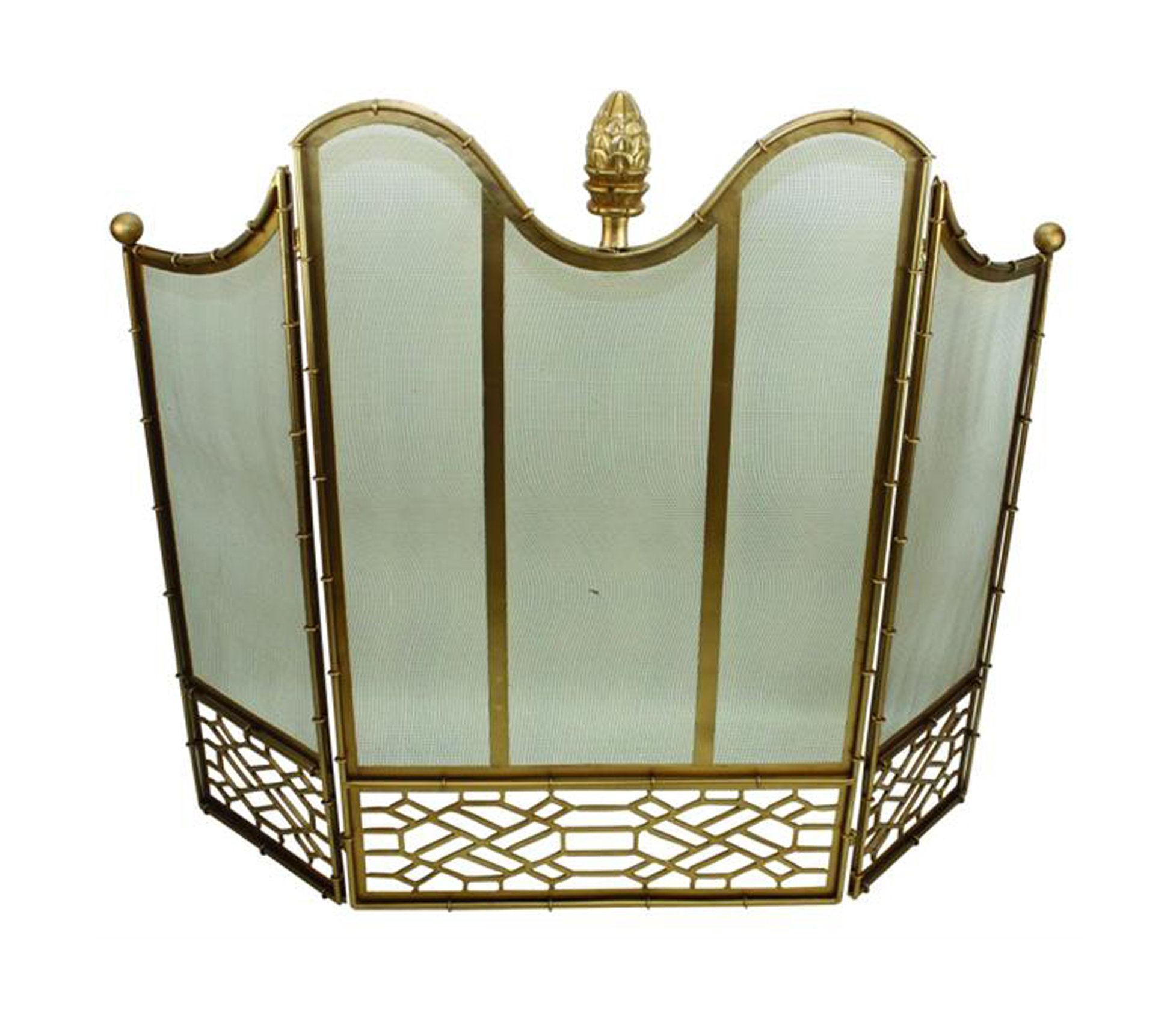 Large 3-panel Gold Fireplace Screen Designed by Carleton Varney ...