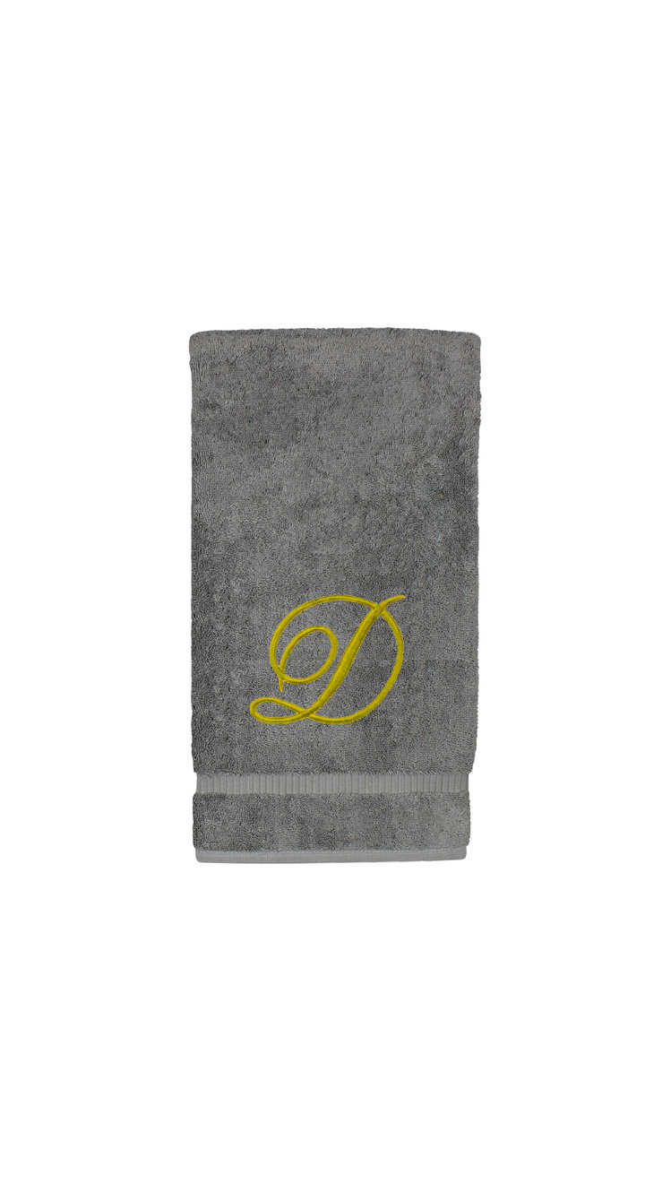 Monogrammed Bath Towel Set of 2, Gold Script Embroidered Towel, 2 Bath ...