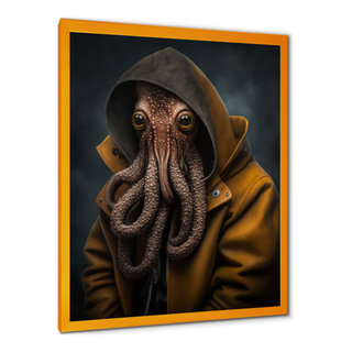 Anthropomorphic Of Octopus Portrait IV Framed Print, 12x20 - Eclectic ...