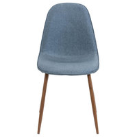 LumiSource Pebble Dining/Accent Chair, Walnut and Blue, Set of 2 ...