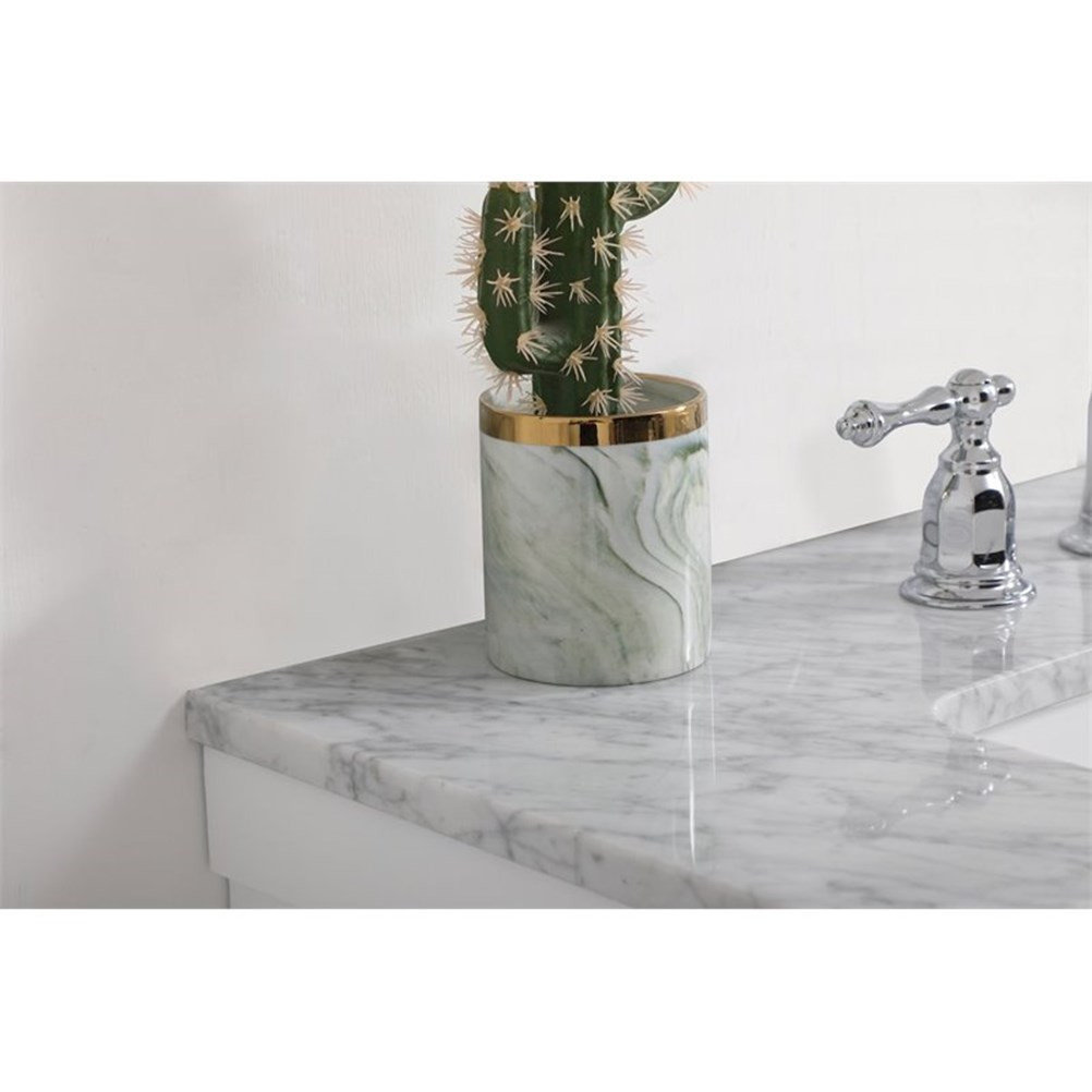 Elegant Decor Clement 30" Aluminum MDF Single Bathroom Vanity in White ...