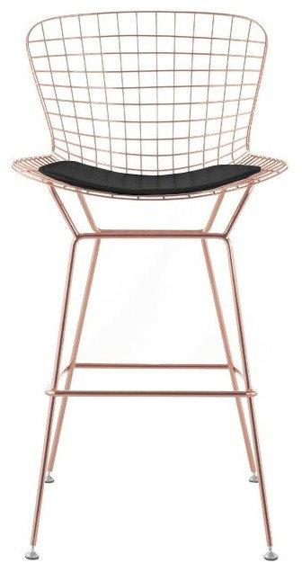 Wire Counter Stool, Rose Gold Finish - Contemporary - Bar Stools And ...