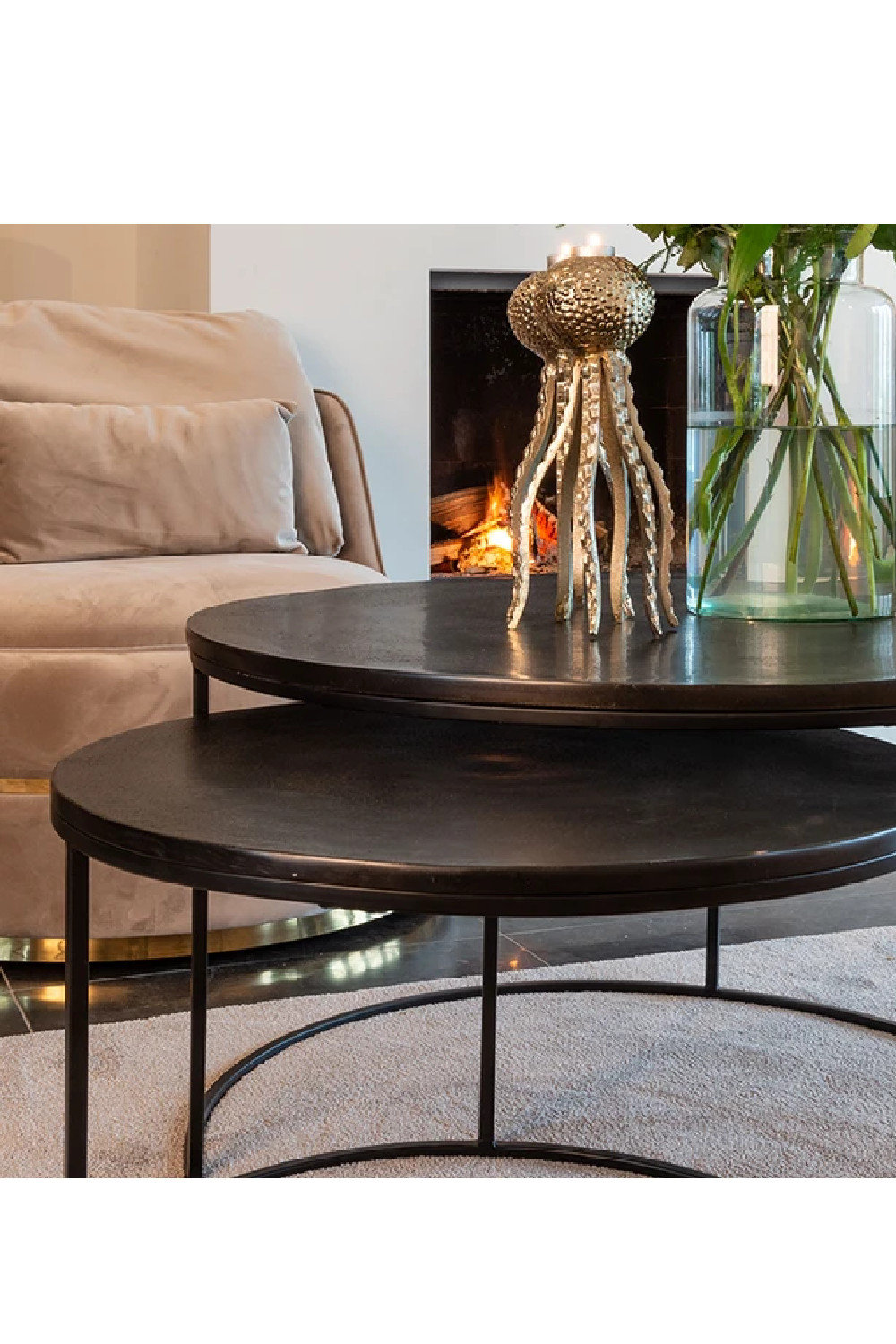 Round Nested Coffee Tables (2) | OROA Bolder - Industrial - Coffee ...