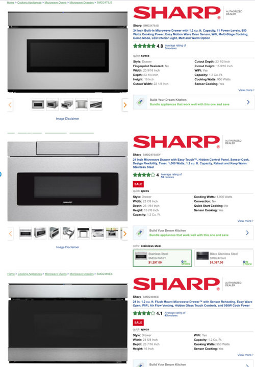Wolf vs Sharp Microwave Drawer... (or something else???) | Houzz Forum
