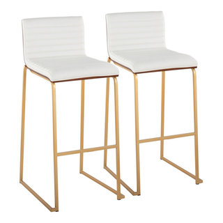 Mason Mara 30" Fixed-Height Barstool, Set of 2 - Contemporary - Bar ...