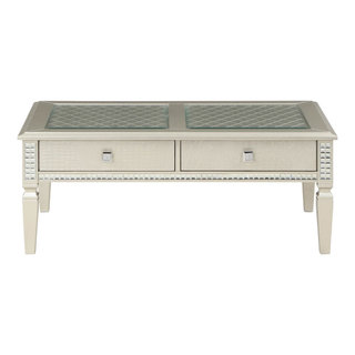 Lexicon Accent Cocktail Table with Dovetail Drawers-Champagne - Modern ...