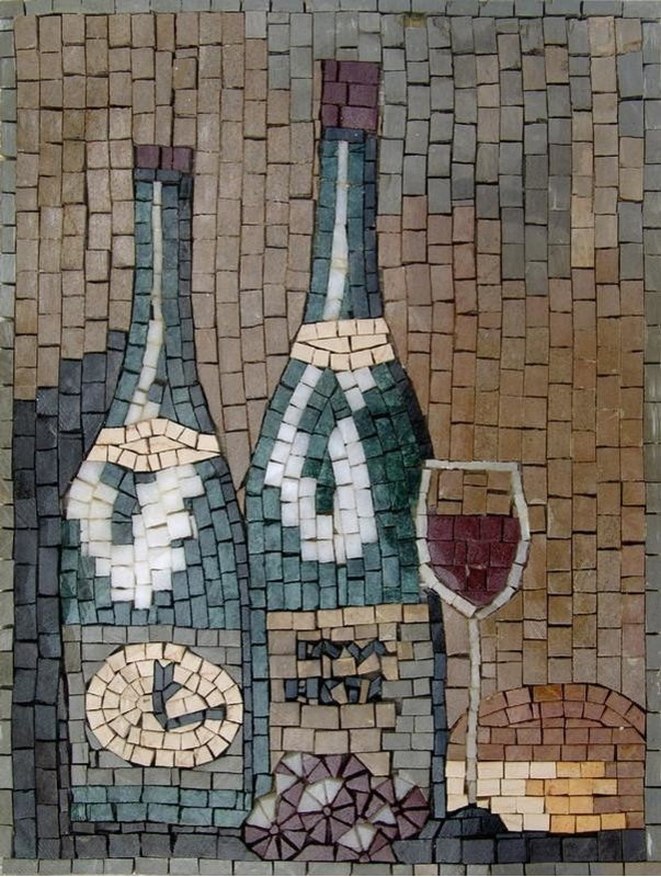Bottles Mosaic Accent, 18" x 24" - Traditional - Tile Murals - by ...