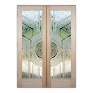 Interior Doors - Sun Odyssey Frosted Glass Design - 28" x 80" - Pull ...