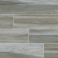 Carolina Timber Gray Ceramic Wood Look Tile, 6"x24" Tiles, Set of 80 ...