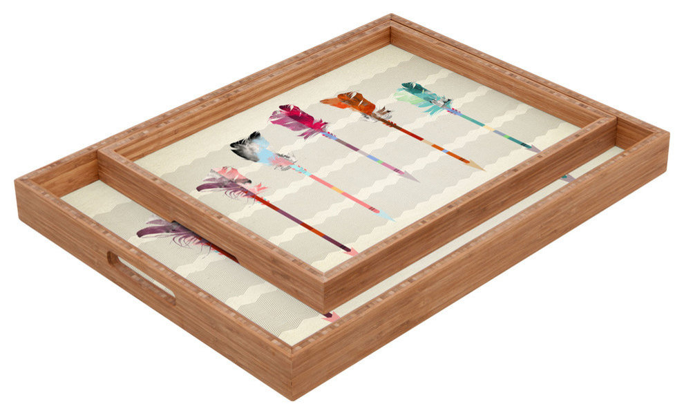 Iveta Abolina Feathered Arrows Rectangular Tray, Large - Contemporary ...
