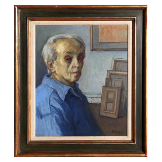 Self-Portrait, Studio, Moses Soyer, 20x24 - Traditional - Paintings - by RoGallery | Houzz