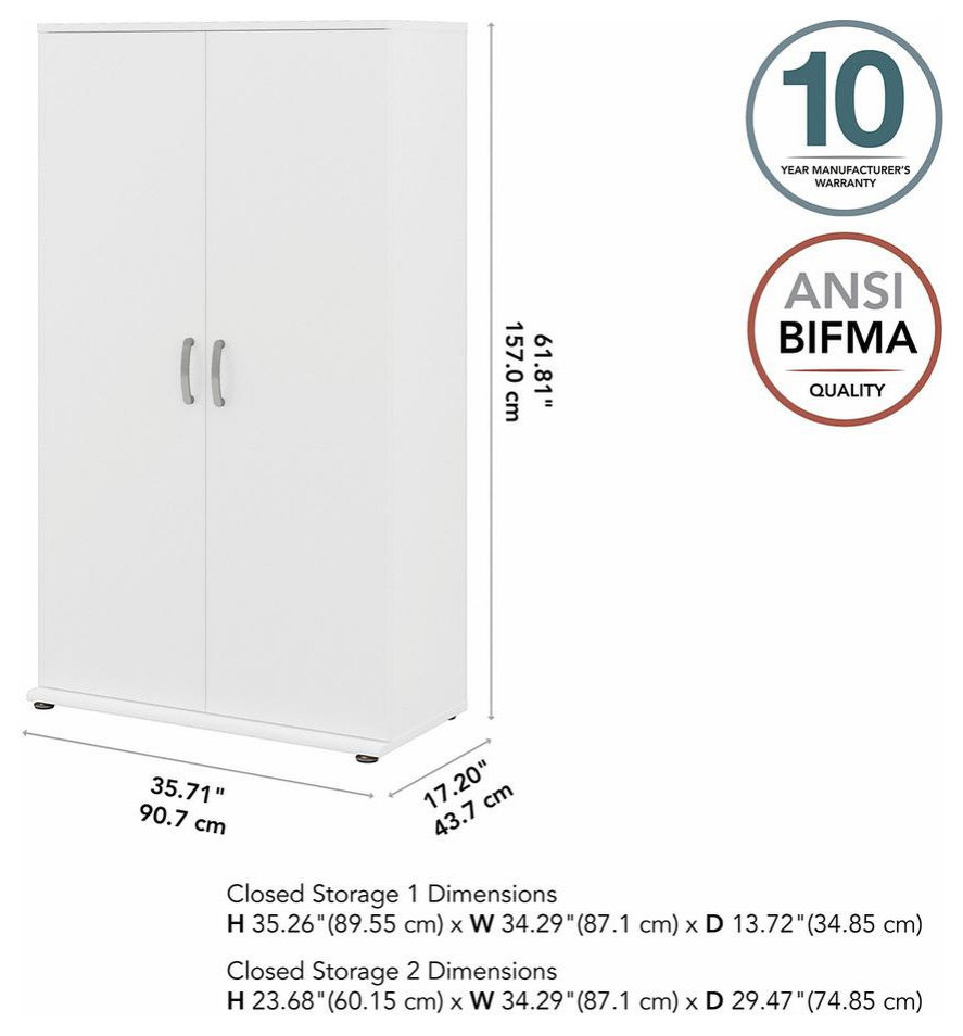 Bush Business Furniture Universal Tall Clothing Storage Cabinet with ...