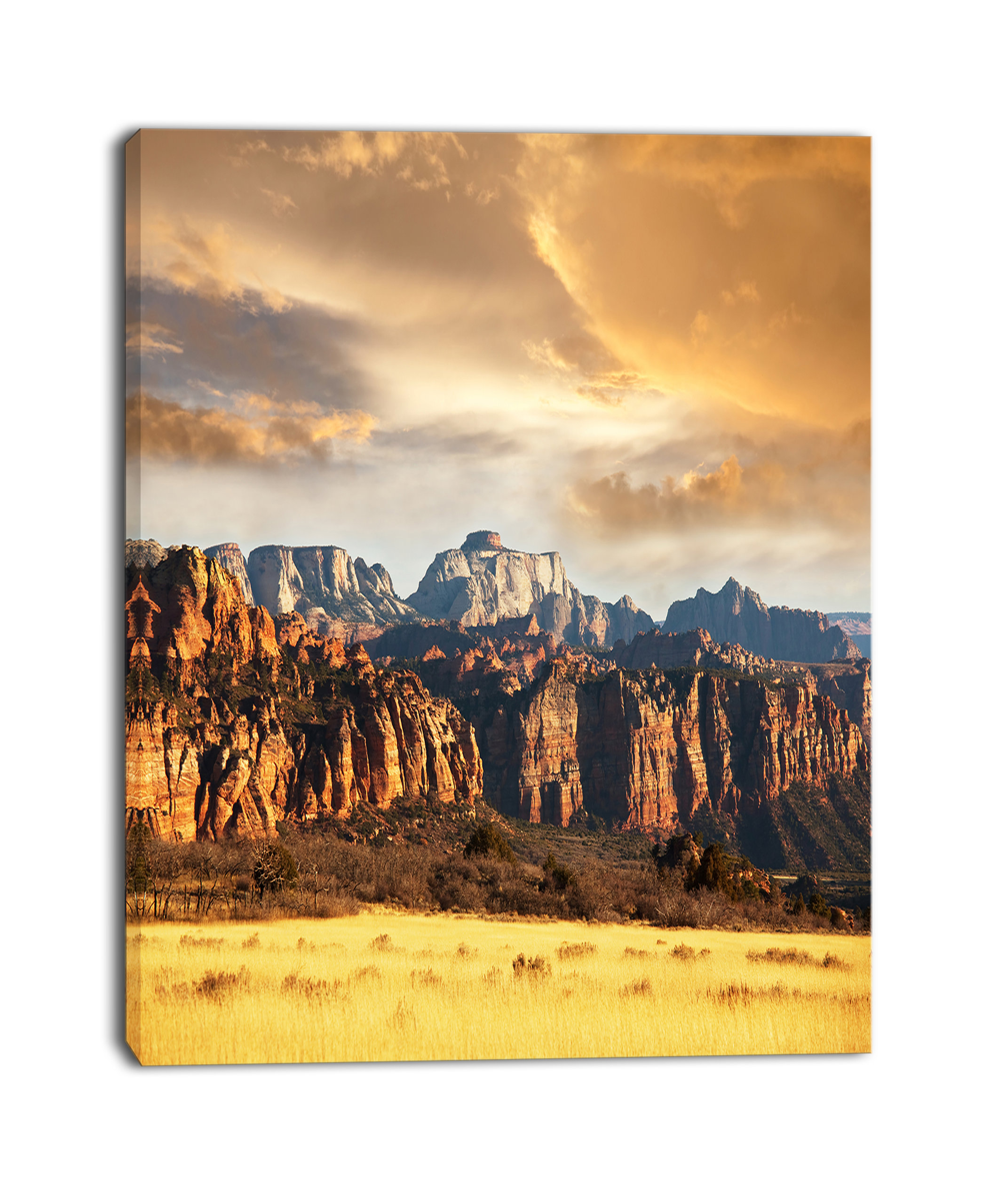 Zion National Park Utah Usa, Oversized Landscape Canvas Art, 12"x20"x1 ...