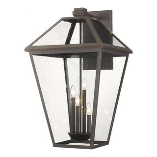 4 Light Outdoor Wall Sconce In Transitional Style-33 Inches Tall and 19 ...